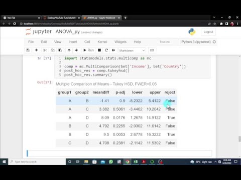ANOVA in Python || One-Way ANOVA & Kruskal-Wallis test in Python || Tutorial 6 of 2