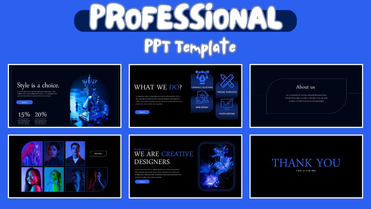 Blue-Themed Professional PowerPoint Presentation Template