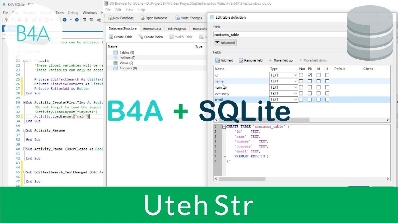 Basic4Android (B4A) | B4A with SQLite Database | Offline Database | Part 1