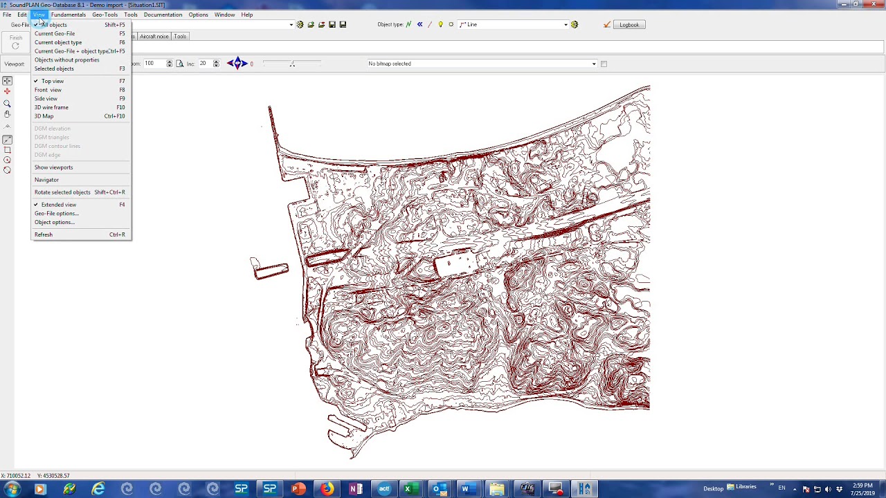 SoundPLAN Geo-Database Elevation Data Import with Imperial Units