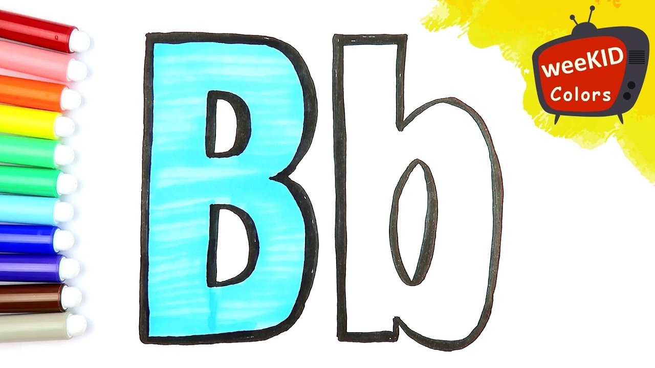 Learn Alphabet with Colors | Letter B | Colouring Book Pages Videos for Kids
