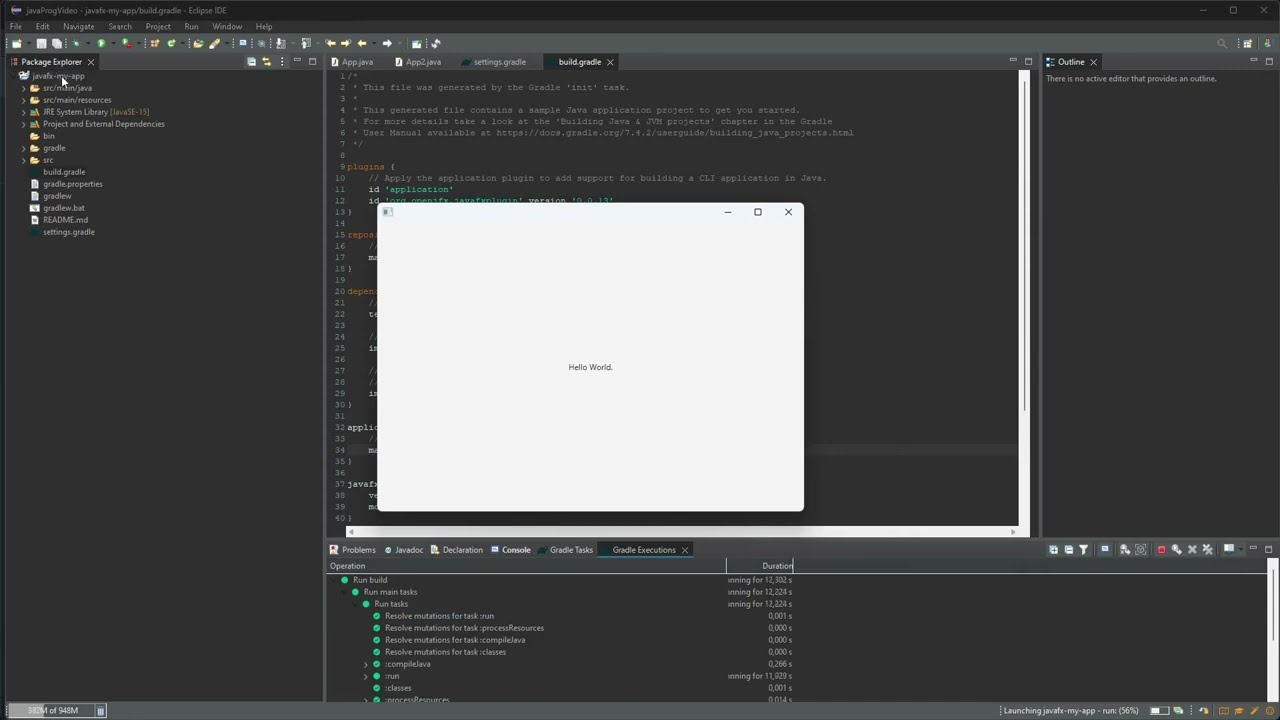 Importing JavaFX Gradle Template to Eclipse