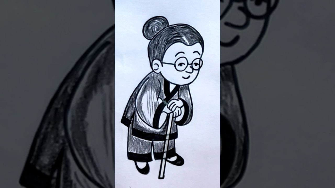 Grandma drawing tutorial•old women • #art #drawing #grandma