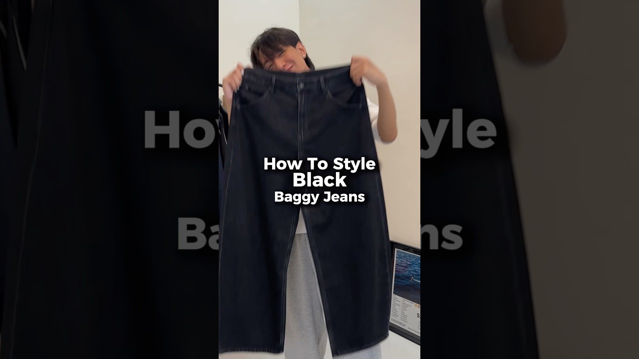 How to style black baggy jeans with SellRaze, which one is your favorite outfit? #jeans #streetwear