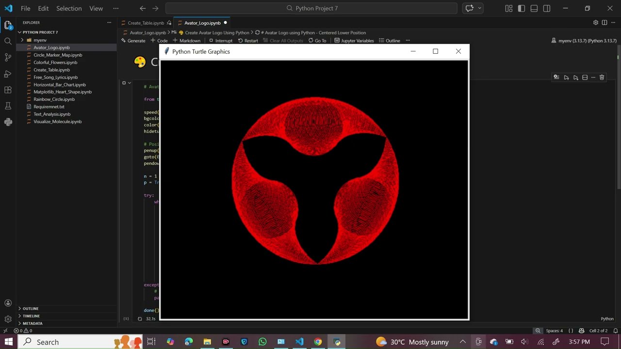 Creating Avatar Logo Animation Using Python Turtle 🐍✨
