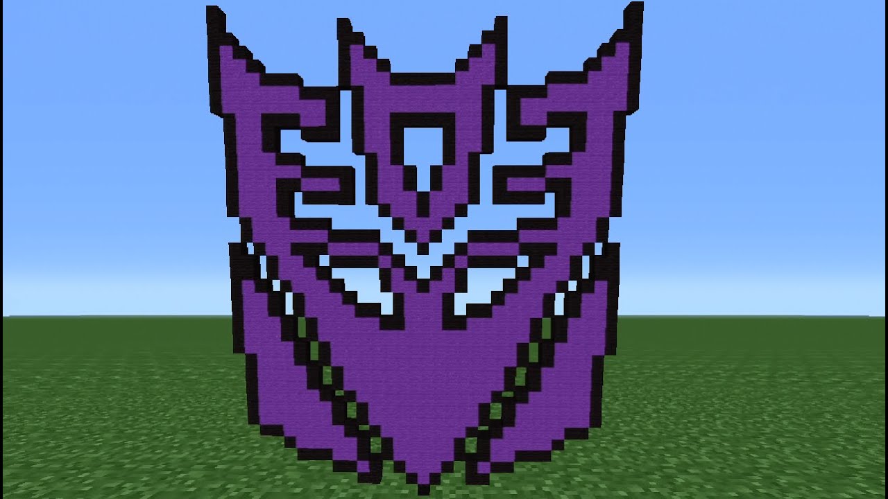 Minecraft Tutorial: How To Make The Decepticon Logo (Transformers)