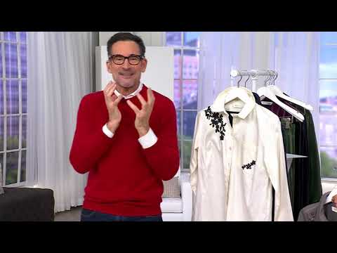 BEAUTIFUL by Lawrence Zarian Stretch Cotton Embellished Shirt on QVC
