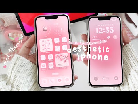 MAKE YOUR IPHONE AESTHETIC 🌷 pink aesthetic 💌 lock screen widgets | CUSTOMIZE MY IPHONE 13 WITH ME 🎀