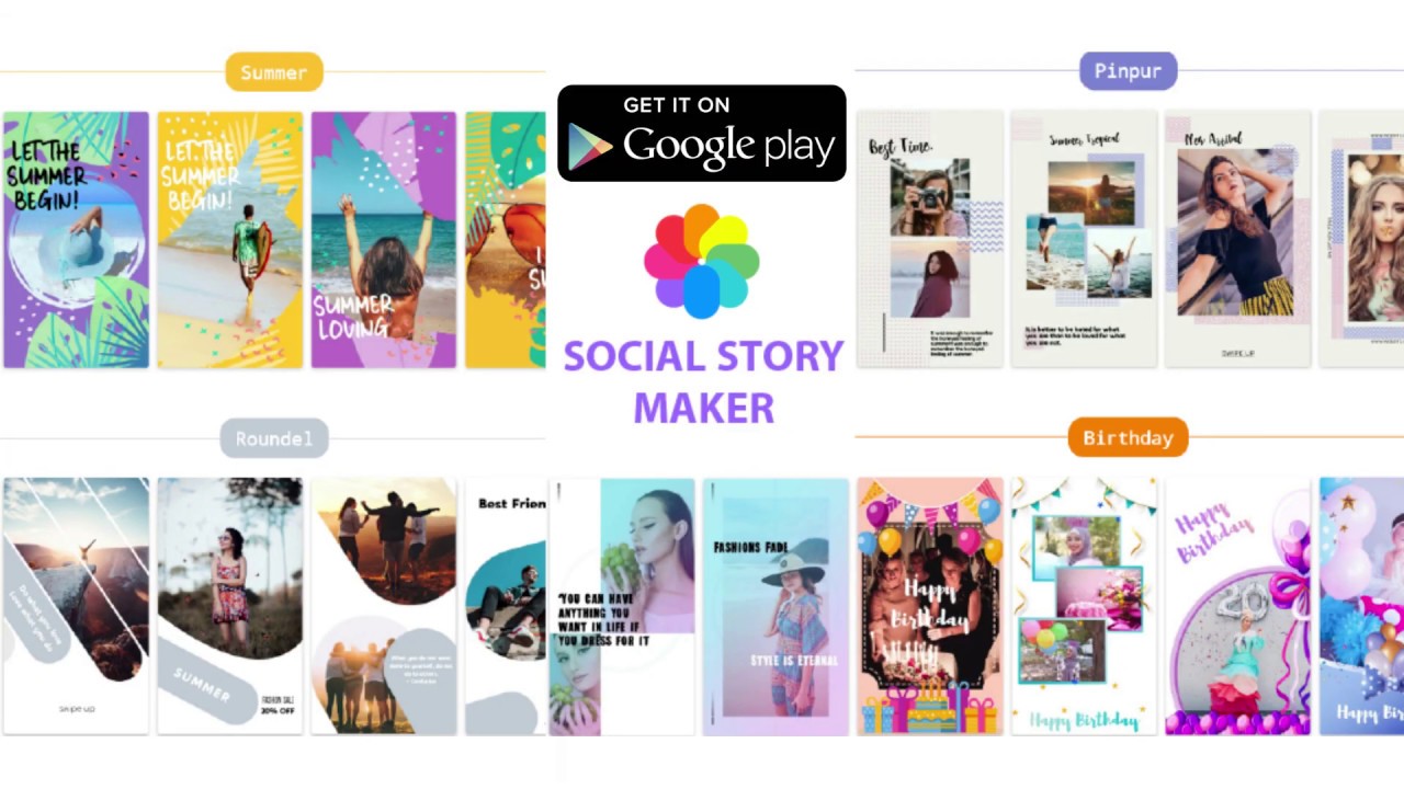 Social Story Maker App : Facebook Instagram Youtube WhatsApp Snapchat Pinterest Badoo TikTok & Meme