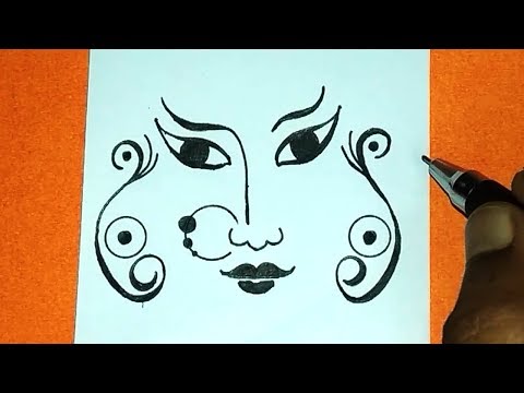 Durga Puja Drawing easy | Navratri Special durga | How to Draw maa ...