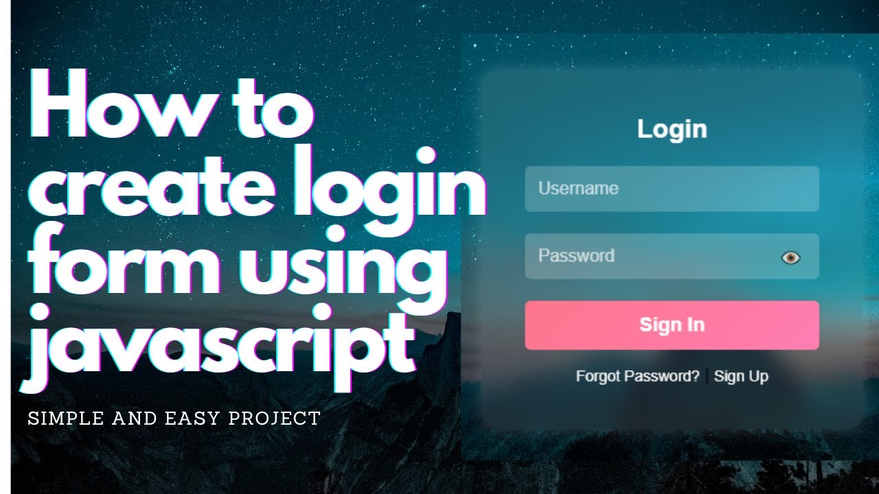 HTML CSS JavaScript Login Form 💻 | UI Design for Beginners 🚀
