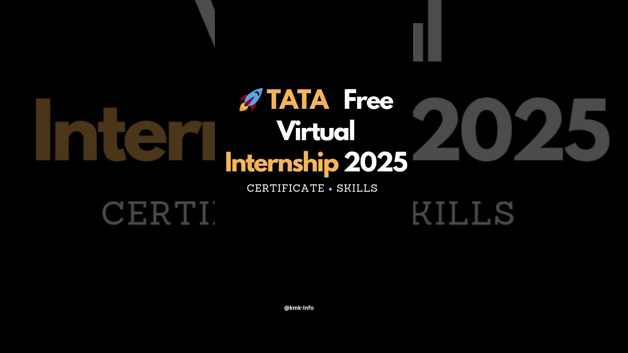 TATA Internship 2025 | Certificate + Skills | Open for All Students!  Learn Data Analytics #tata