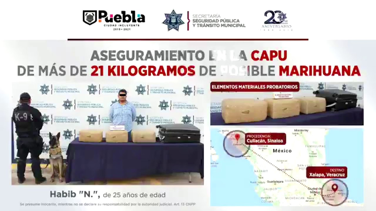 STV Noticias.- En la CAPU es detenido un sujeto que transportaba más de 21 kilos de marihuana