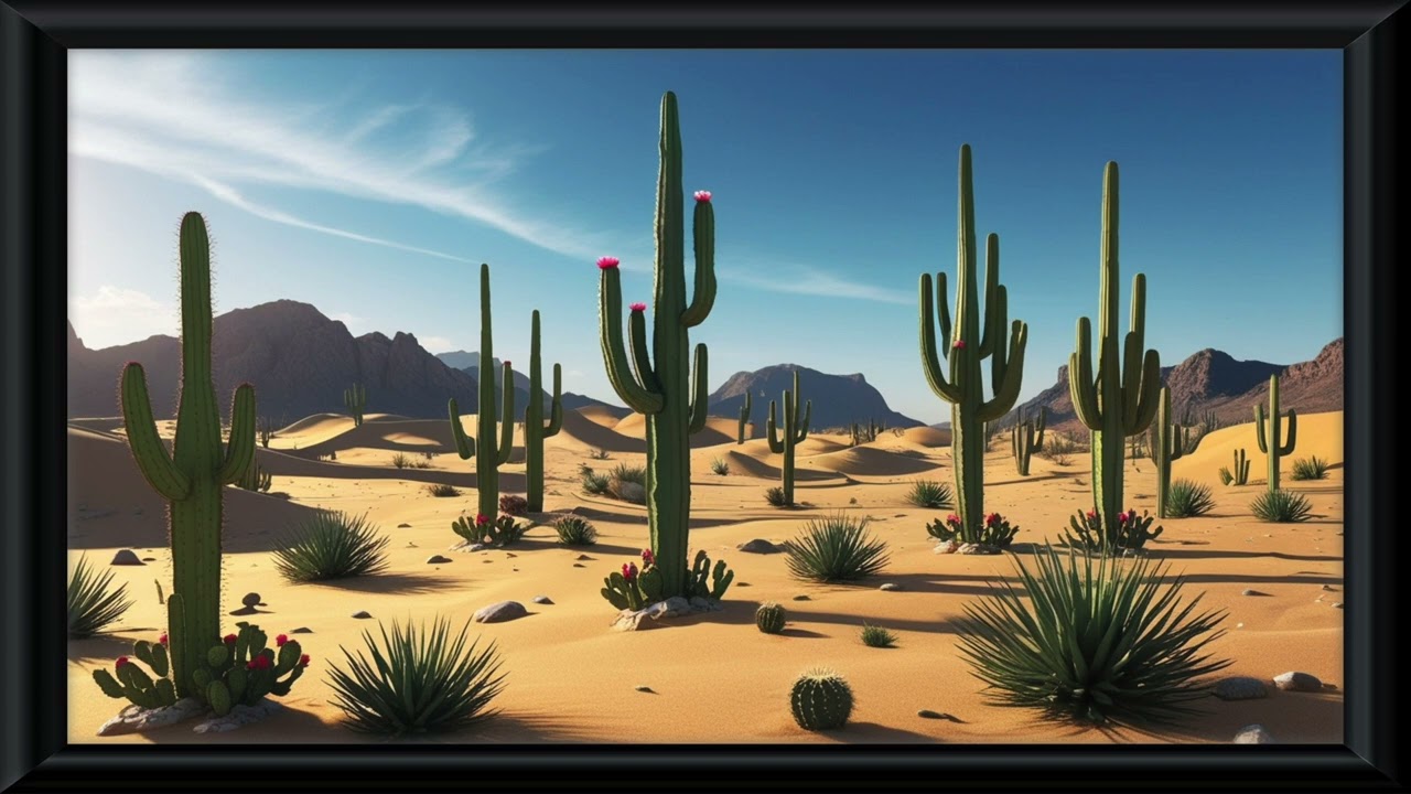 4K TV Cactus Wallpaper | Screensaved Framed