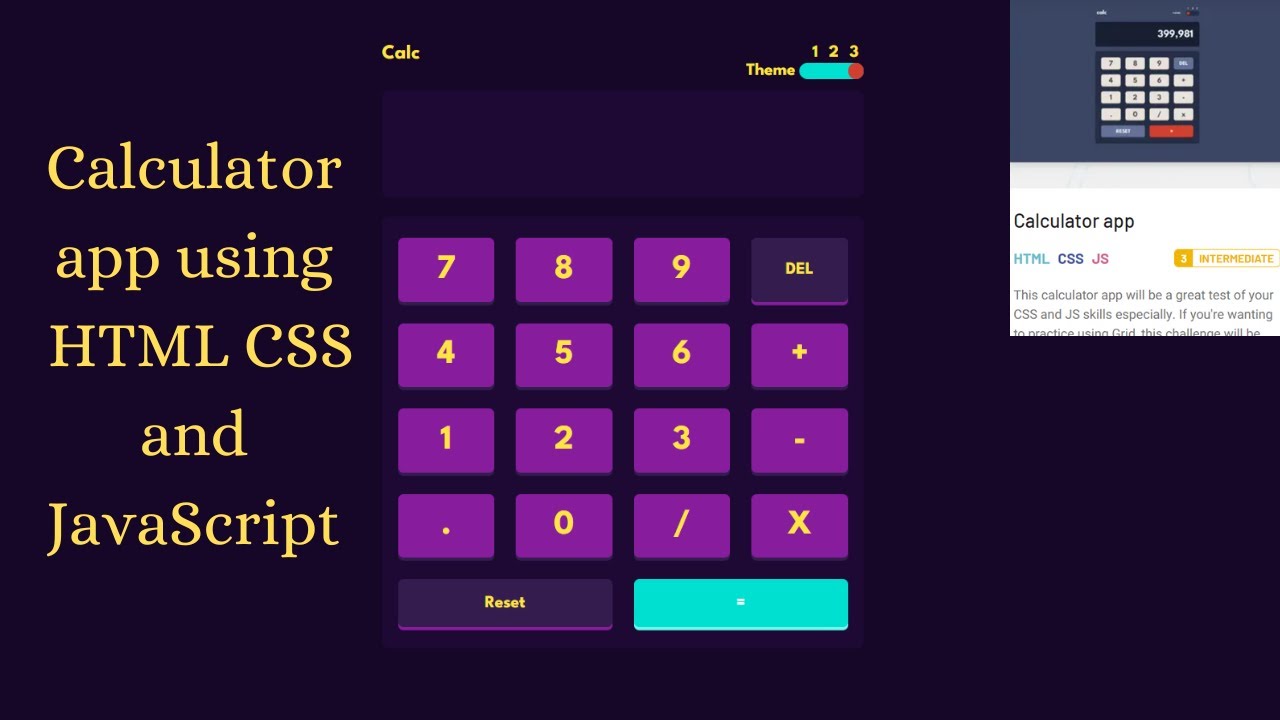 Interactive Calculator App: HTML, CSS, and JavaScript Frontend Mentor Challenge