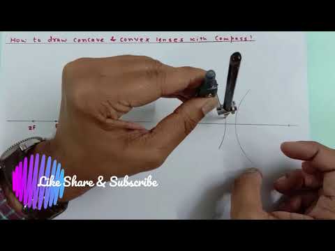 How to draw perfect Concave & Convex lenses with pencil and Compass