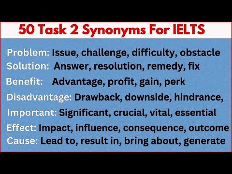 50 Most Commonly Used Words with Synonyms in IELTS Writing Task 2