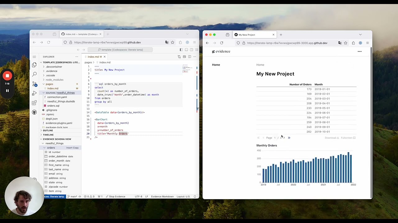 Installing Evidence using GitHub Codespaces