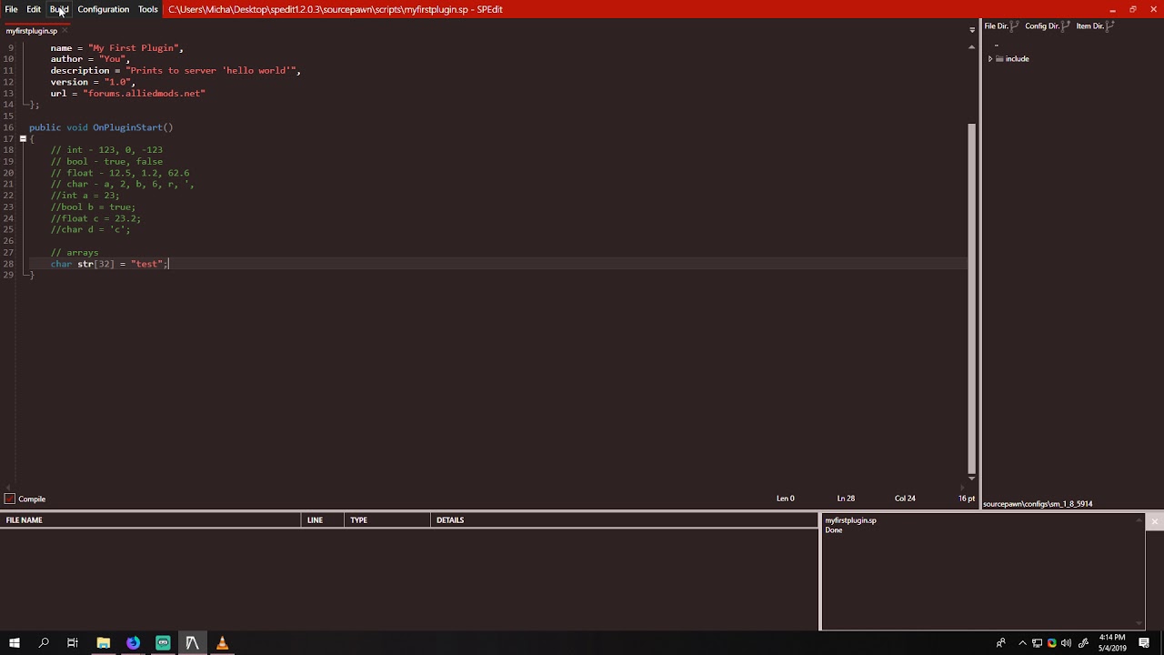 SourceMod Plugin Tutorial - 2 - Types!