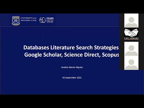 Databases Literature Search Strategies Google Scholar, Science Direct, Scopus