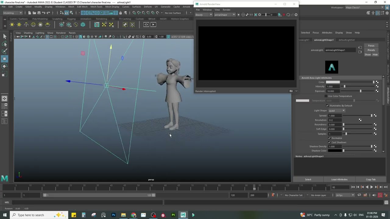 Maya Arnold Render Tutorial for Beginners ⚡ | Simple Step-by-Step Guide    #maya #arnold