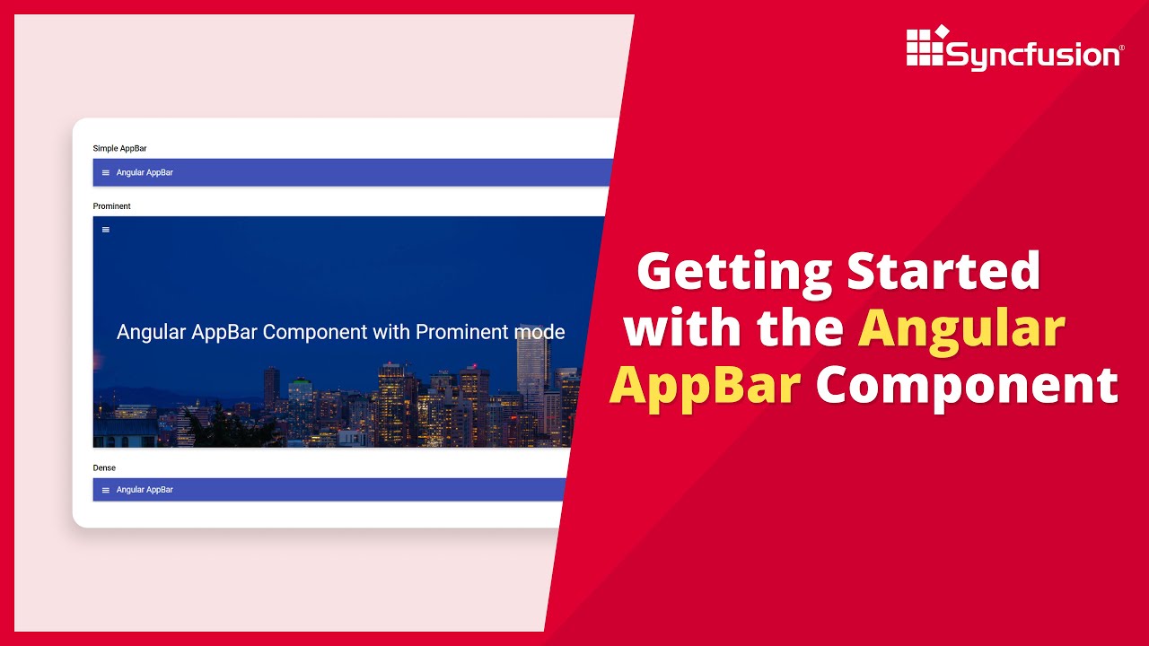 Getting Started with the Angular AppBar Component
