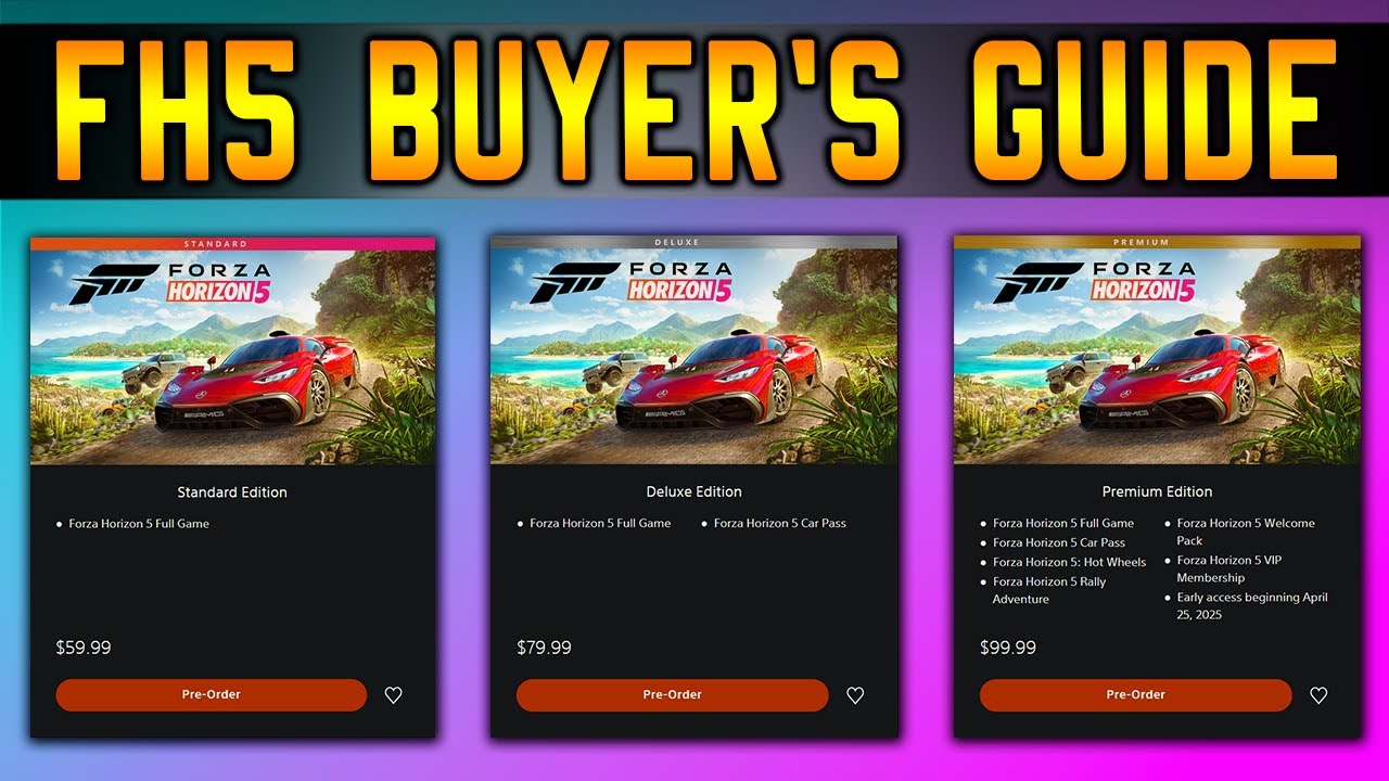 PS5 Forza Horizon 5 Buyer's Guide | Standard/Deluxe/Premium + All FH5 DLC