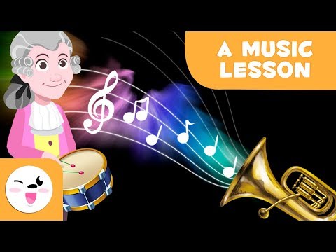 A music lesson | Instruments and musical figures for kids