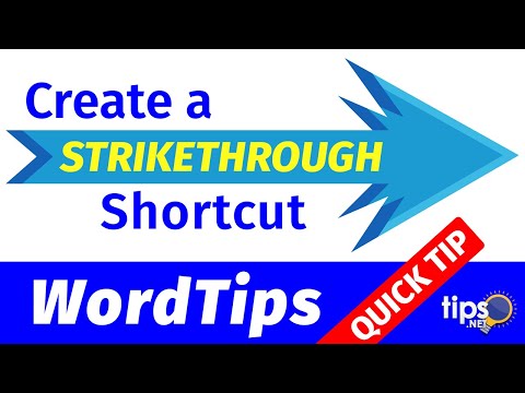 Create a Shortcut Key for Strikethrough