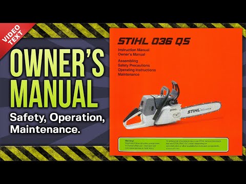 Owner's Manual: STIHL 036 QS Chain Saw