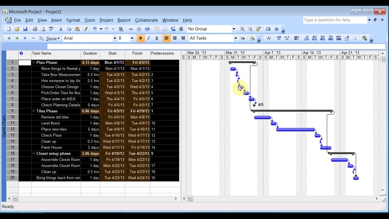 Microsoft Project 2007 Pt 1 Tasks