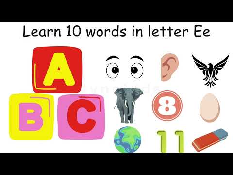 10 Words That Start with Letter E | Words Begin with E | Kids Vocabulary For Kids
