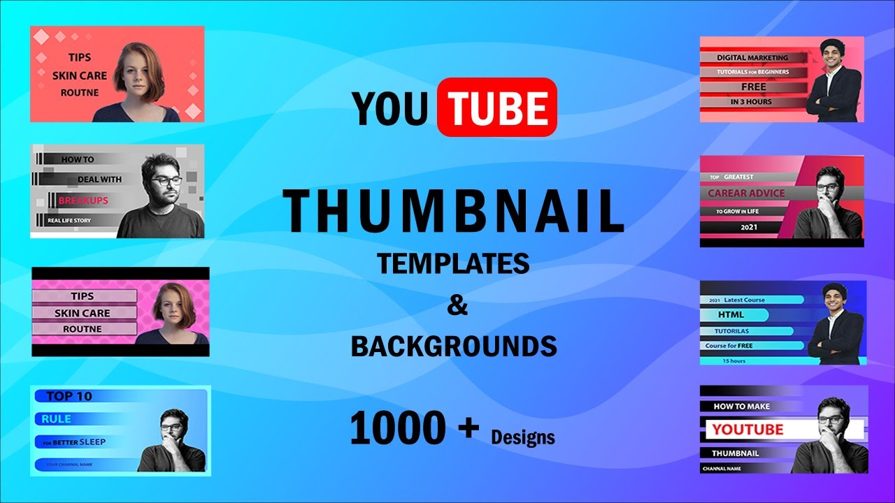 Youtube Thumbnail Template & backgrounds 1000+
