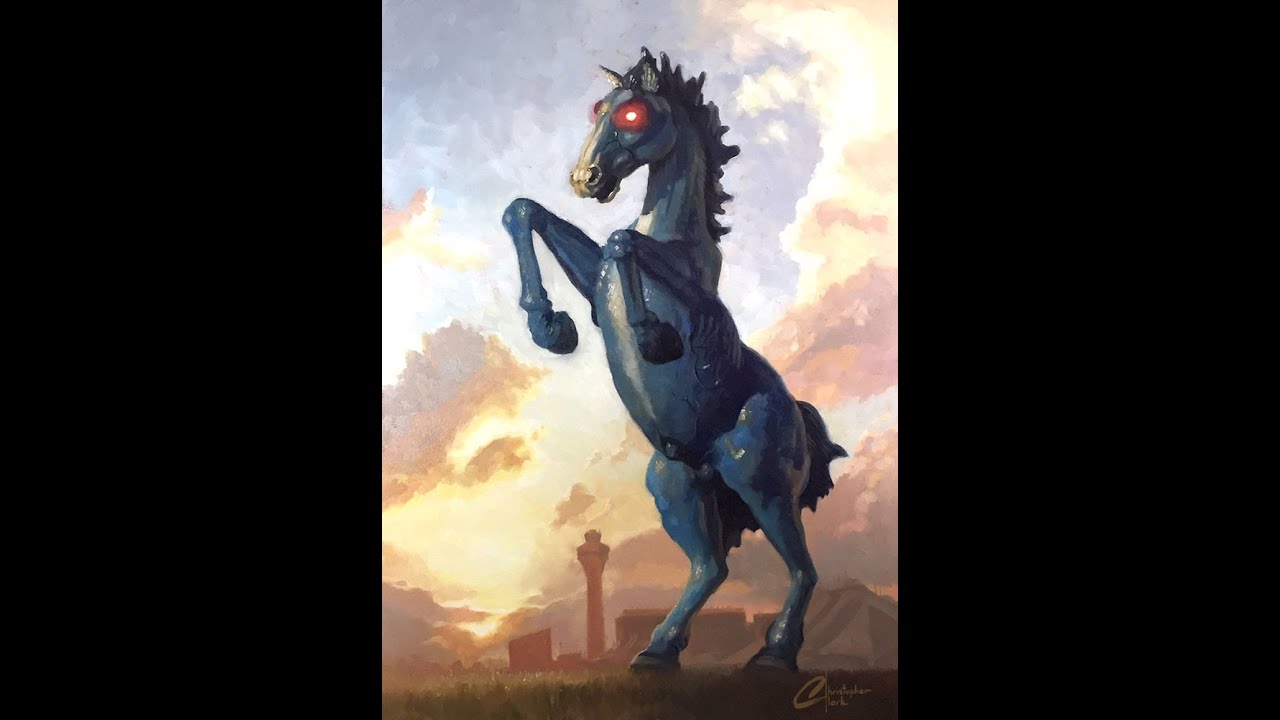 Blucifer - original oil painting by Christopher Clark, fine art