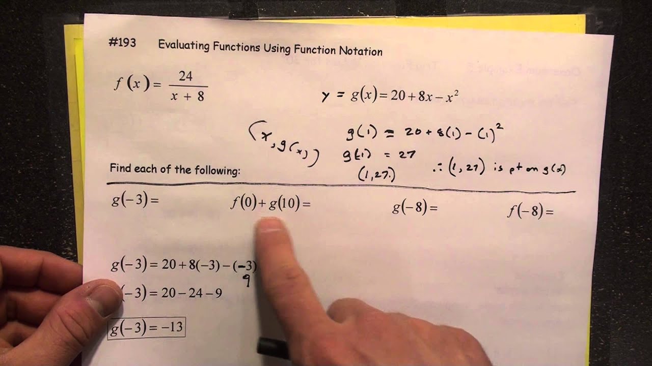 #193 Evaluating Functions Using Function Notation