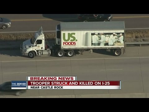 Trooper killed in crash on I-25 south of Castle Rock; NB lanes closed for investigation