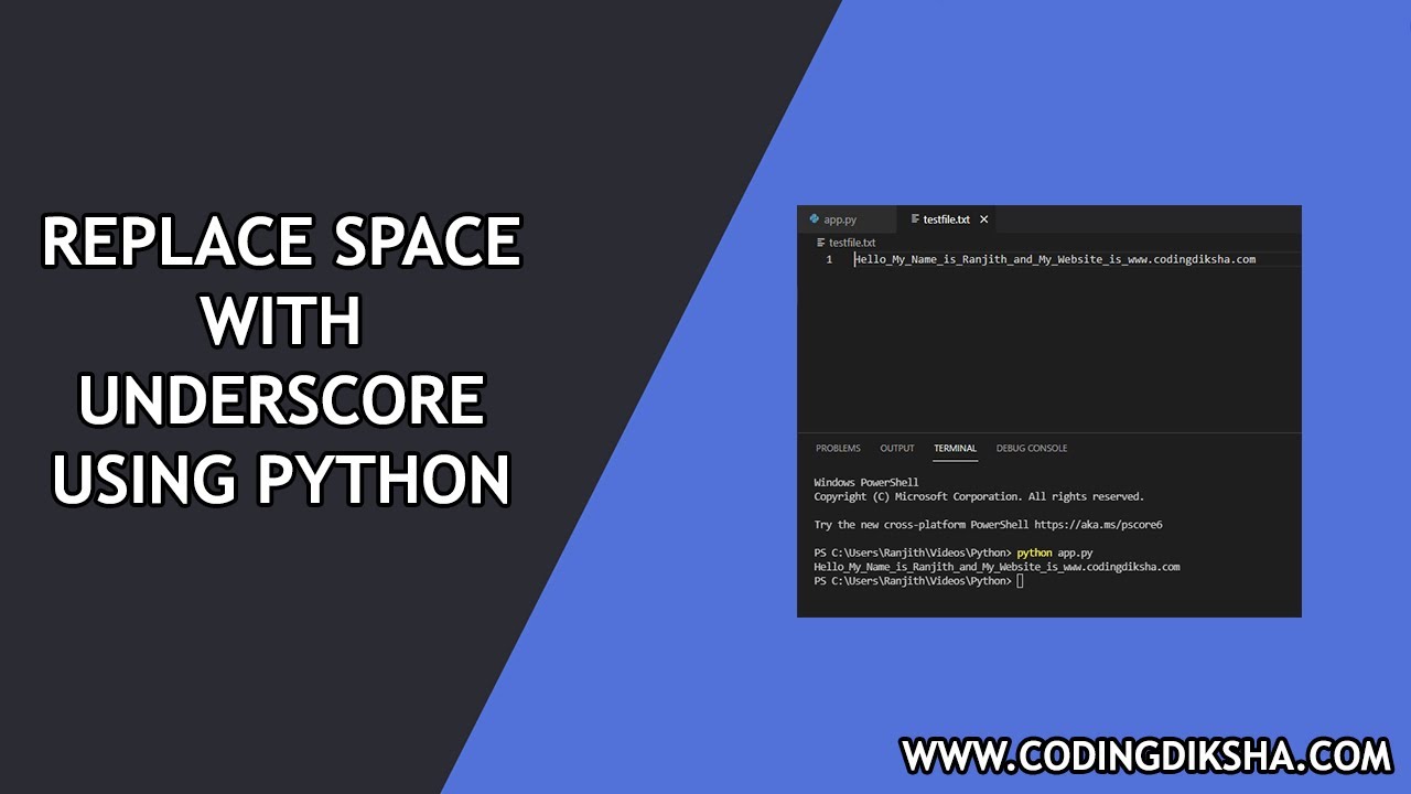 Replace Space with Underscore in Python