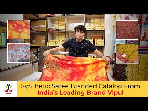 Synthetic saree branded catalog from india's leading brand Vipul available at wholesale rate