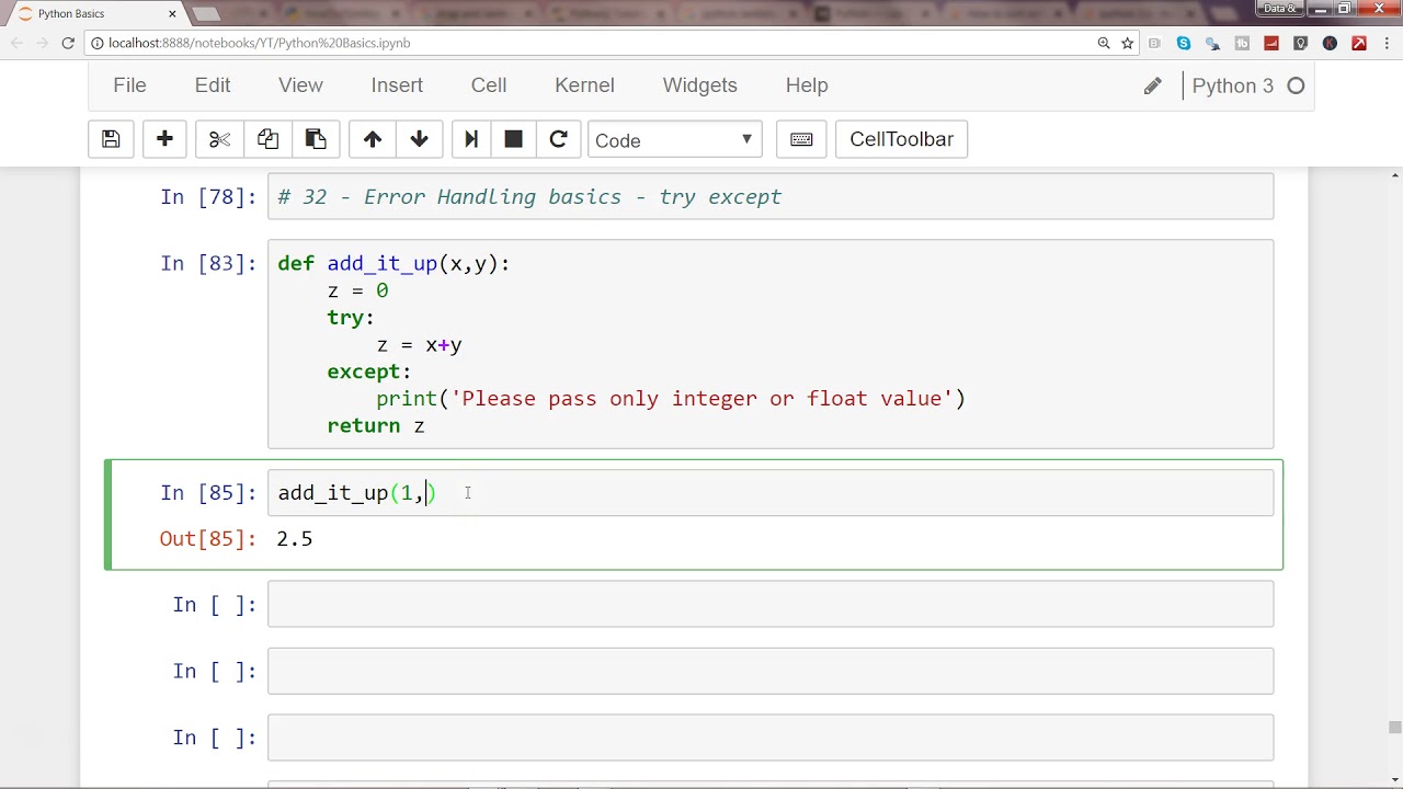 Python 3 Exception Handling Tutorial #1 | Error handling in python using try and except