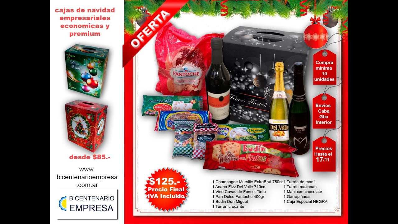 Cajas de Navidad Empresariales ROJA VERDE NEGRA - Bicentenario Empresa