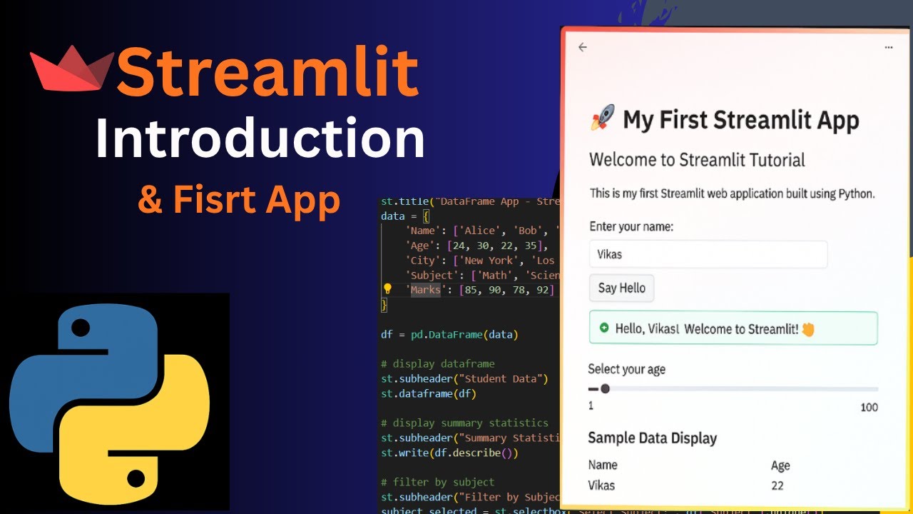 Streamlit Tutorial for Beginners | Build Your First Web App in Python ✨#ml #mlproject #python