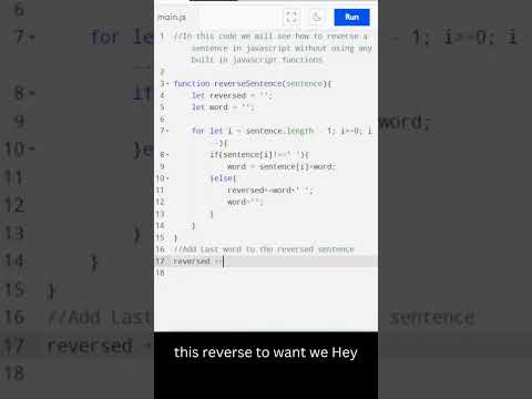 JS Interview: Reverse Sentence, No Built-ins! Live!