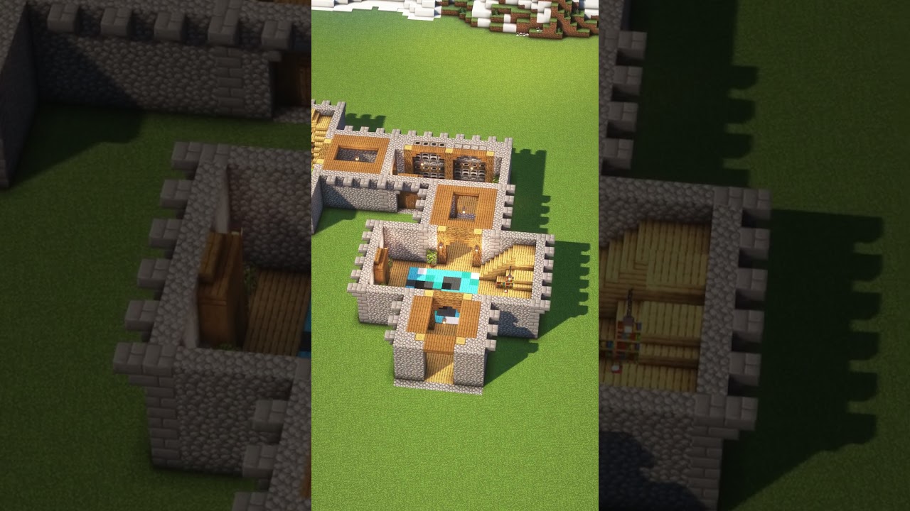 Minecraft Starter Trio House 🏡 Download & rebuild in your own world with 3D guide Link in my profile