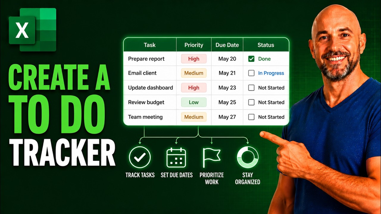 Live To Do Tracker & Dashboard in Excel | Task Tracking