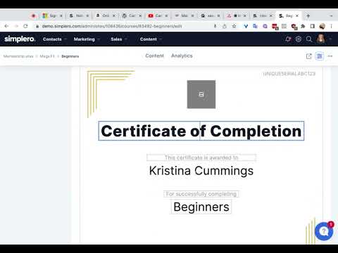 Building Your Content in Simplero - How to set up a course: course, module and lesson configuration