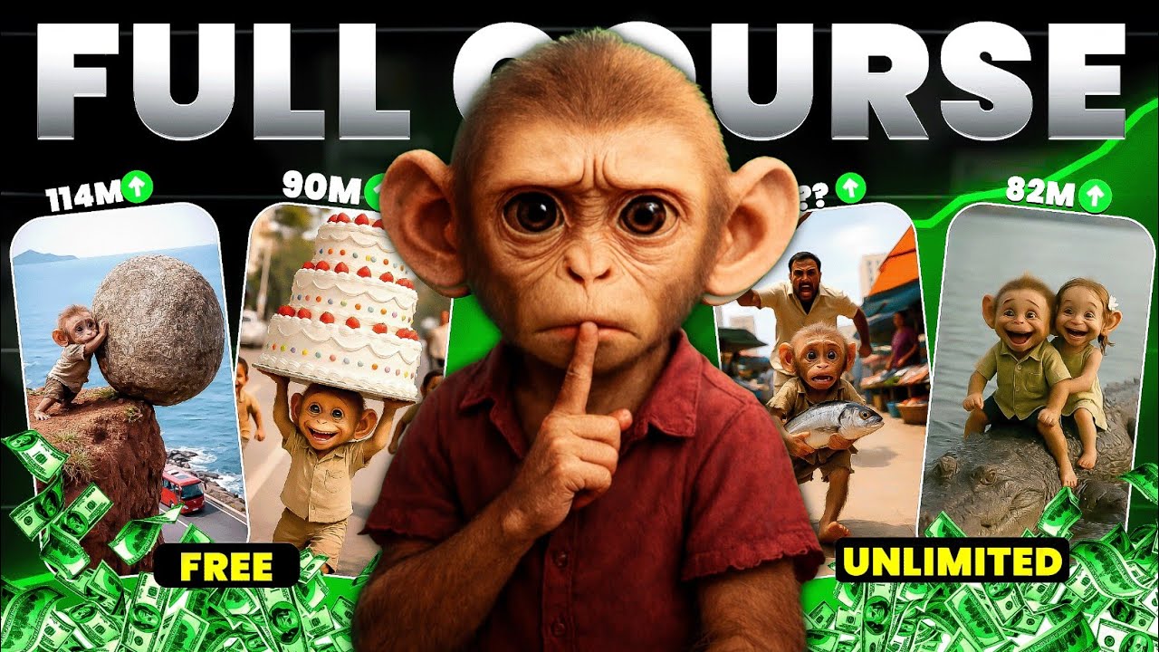 Create Viral AI Monkey YouTube Shorts with FREE Tools (Step-by-Step Course)