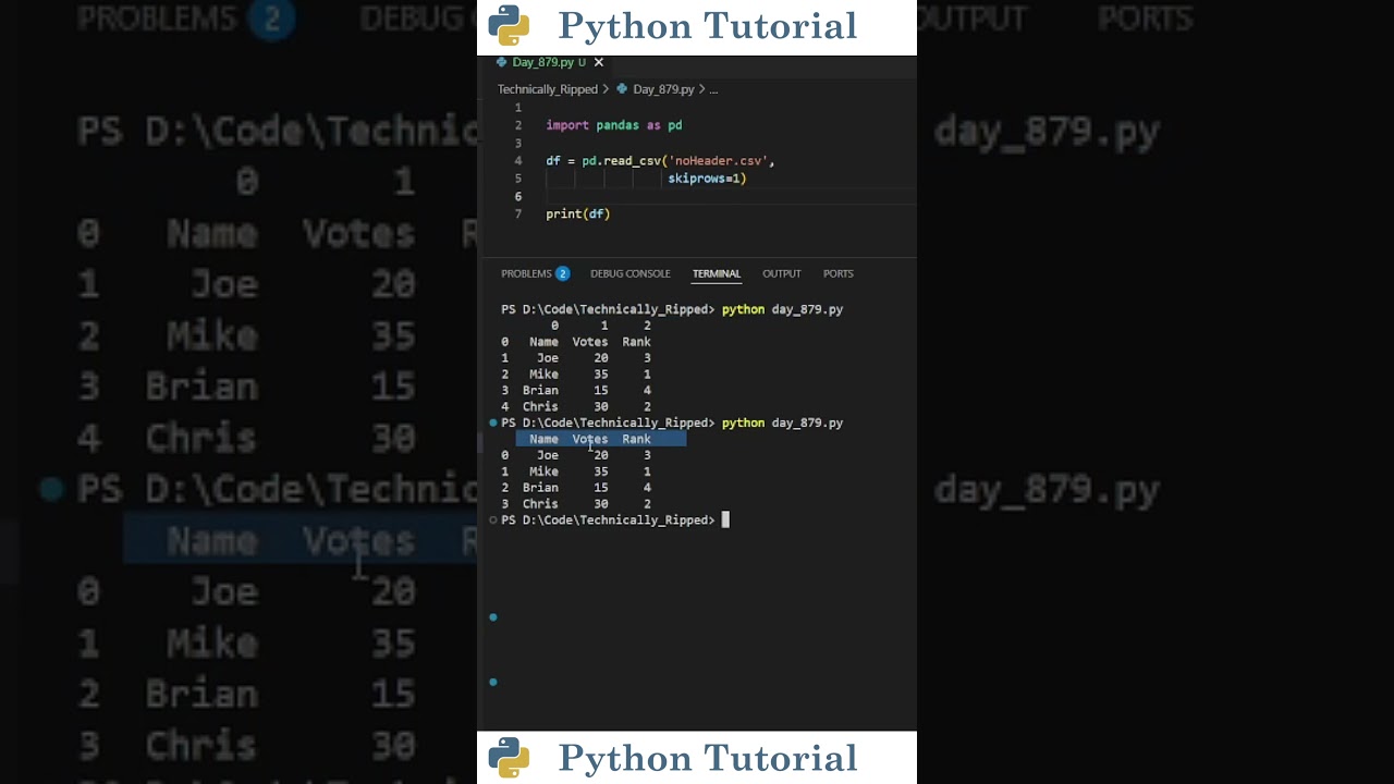 Correcting Headers In Pandas | Python Tutorial