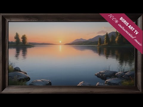 "Relaxing Framed TV Art with Acoustic Guitar Music: The Ultimate Relaxation Experience" 🎨🎶