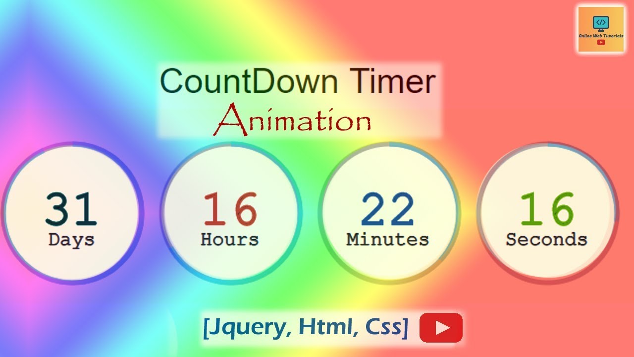 Countdown Timer |  HTML CSS JQUERY | Learn Using JQuery