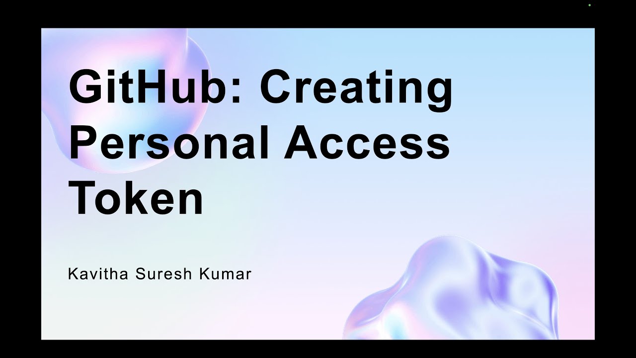 GitHub: Creating Personal Access Token